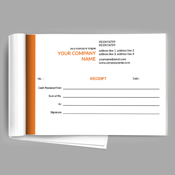 Cash Receipt Design Samples Online India | Print Shoppy