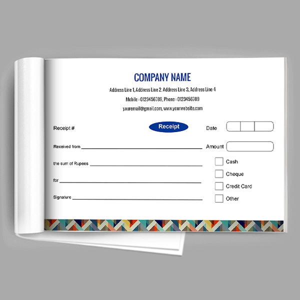 Cash Receipt Design Samples Online India | Print Shoppy