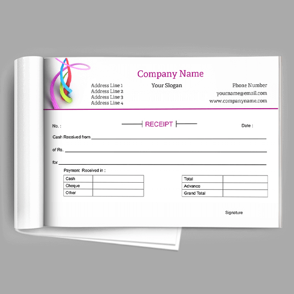 Cash Receipt Design Samples Online India | Print Shoppy