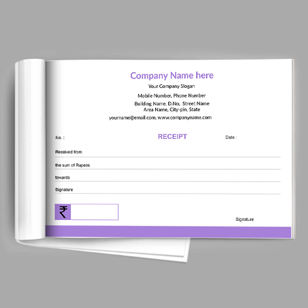 Cash Receipt Design Samples Online India | Print Shoppy