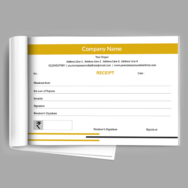 Cash Receipt Design Samples Online India | Print Shoppy