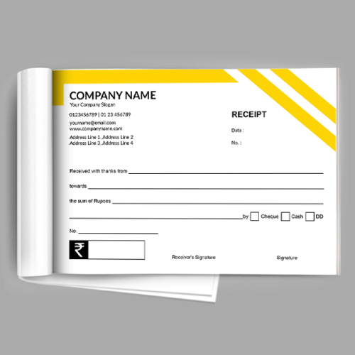 Yellow and Black Receipt Book