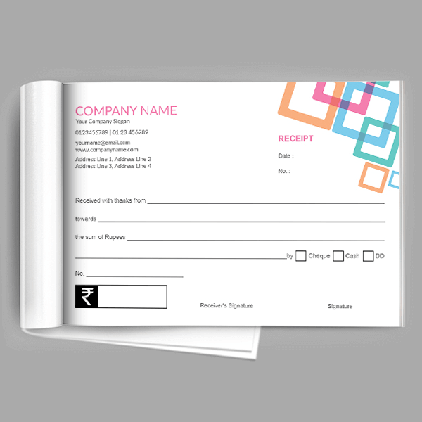 Cash Receipt Design Samples Online India | Print Shoppy