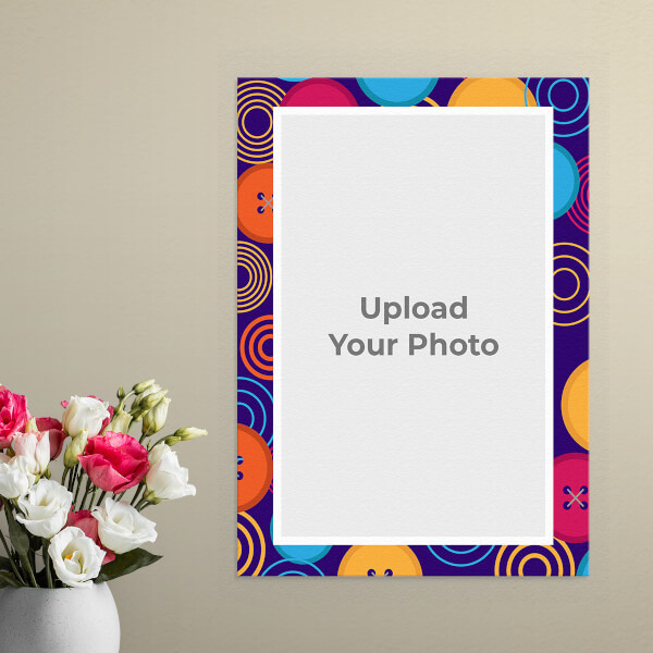 Buttons Background Design: Portrait Aluminium Photo Frame with Image ...