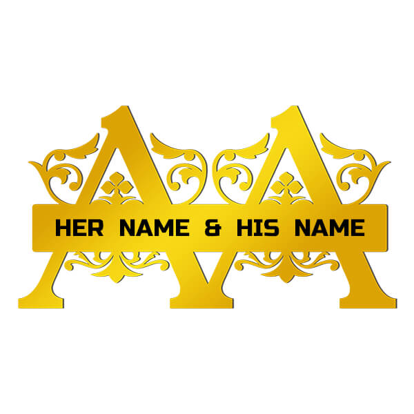 Buy Custom Couple Monogram Name Plate Online India - Printshoppy Monograms