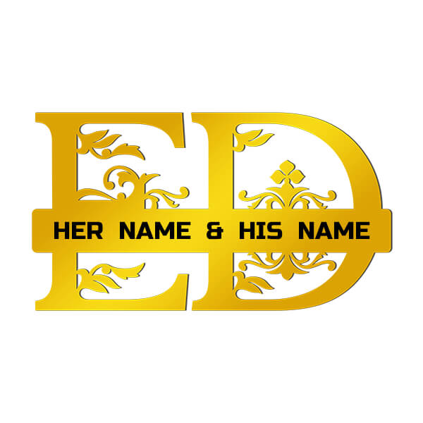 Buy Personalized Vintage Design Sign For Letters ED Couple Monogram ...