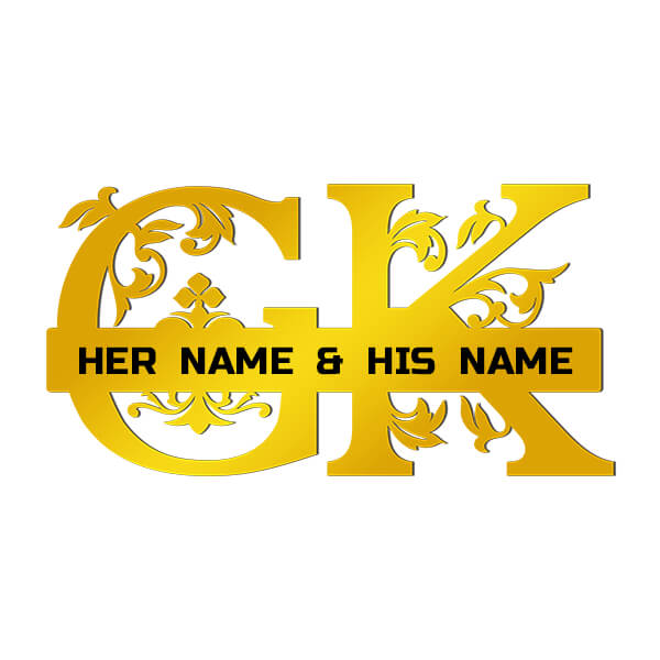 Buy Personalized Vintage Design Sign For Letters GK Couple Monogram ...