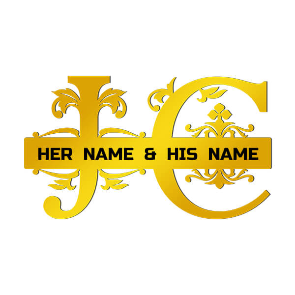 Buy Personalized Vintage Design Sign For Letters JC Couple Monogram ...
