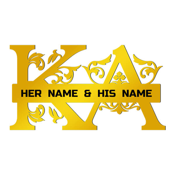Buy Personalized Vintage Design Sign For Letters KA Couple Monogram ...