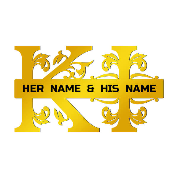 Buy Personalized Vintage Design Sign For Letters KI Couple Monogram ...