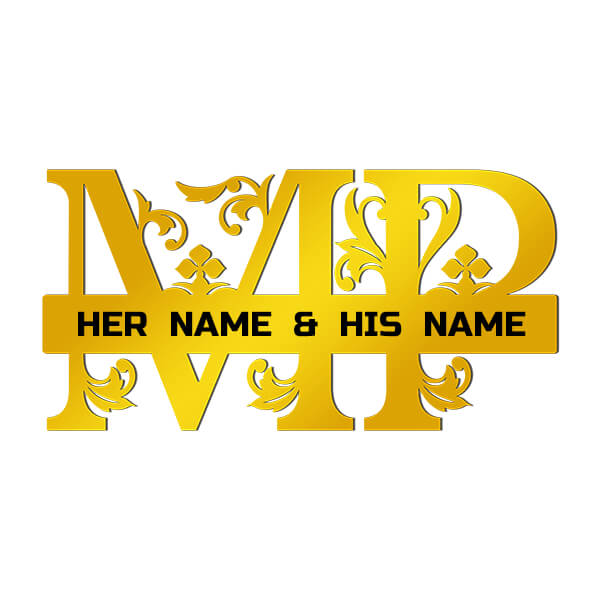 Buy Personalized Vintage Design Sign For Letters MP Couple Monogram ...