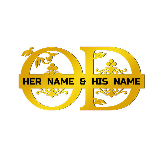 Buy Personalized Vintage Design Sign For Letters OD Couple Monogram ...