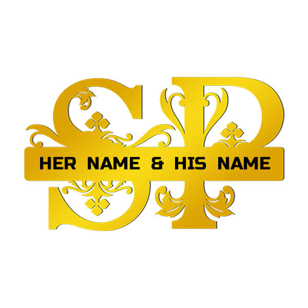 Buy Personalized Vintage Design Sign For Letters SP Couple Monogram ...