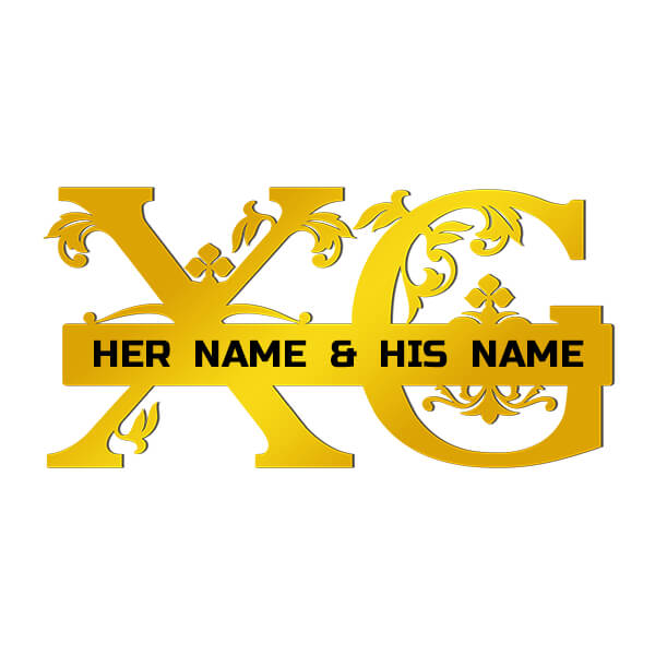 Buy Personalized Vintage Design Sign For Letters XG Couple Monogram ...
