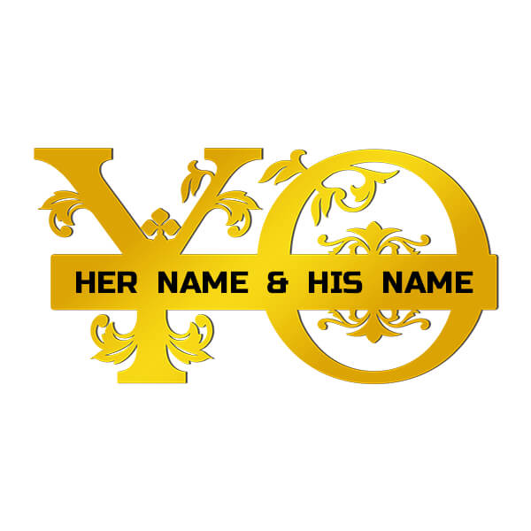 Buy Personalized Vintage Design Sign For Letters YO Couple Monogram ...