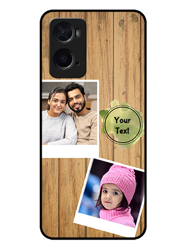 Buy Oppo A96 Custom Glass Phone Case - Wooden Texture Design