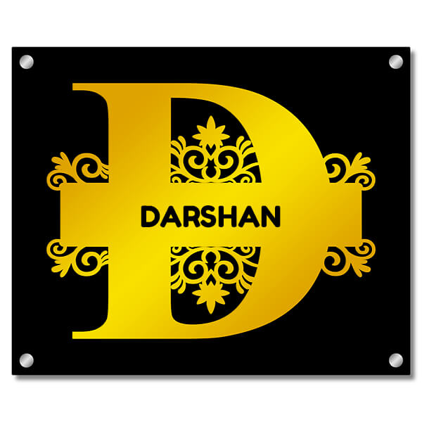 Buy Personalized Premium Aluminium Monogram Letter D with Floral Style ...