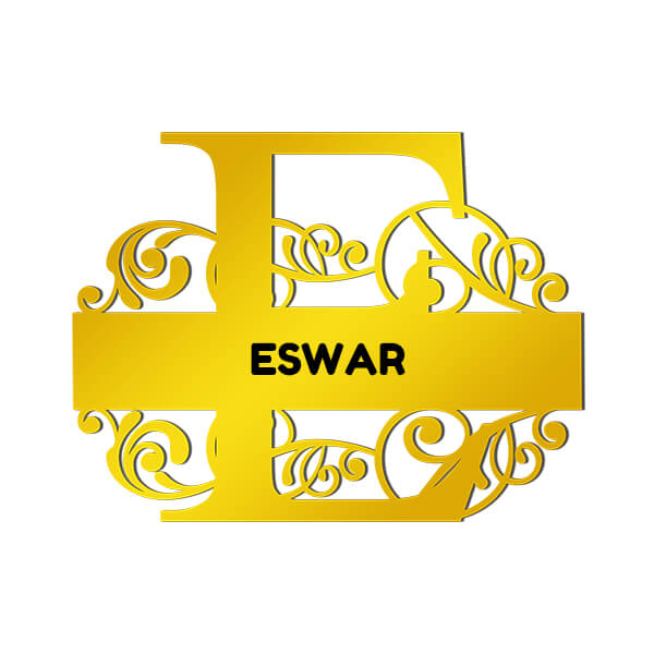 Buy Personalized Golden Aluminim Monogram Nameplate character E in ...