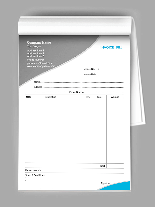 Professional Bill Book Design
