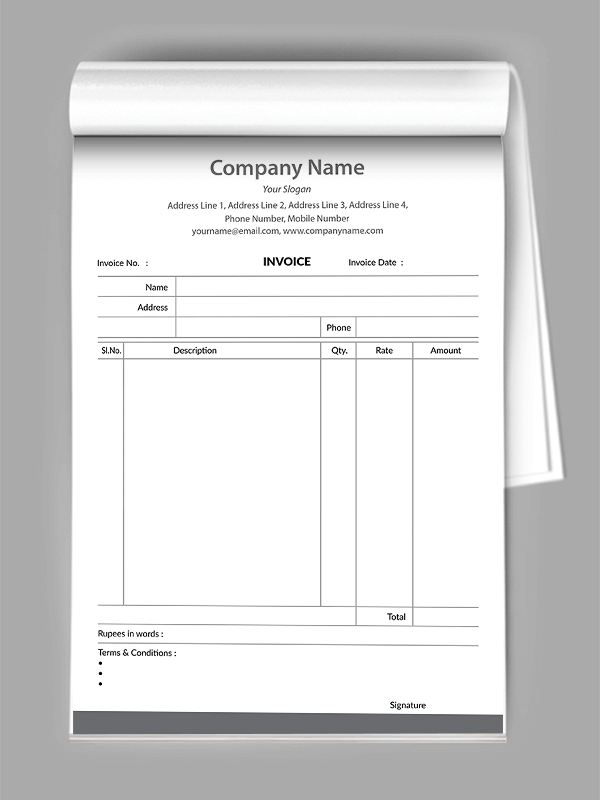 Consultancy Bill Book Design