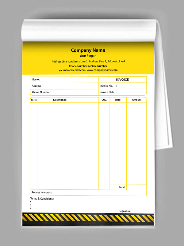 Professional Bill Book Design