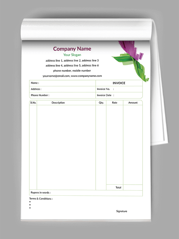 Abstract Bill Book Design