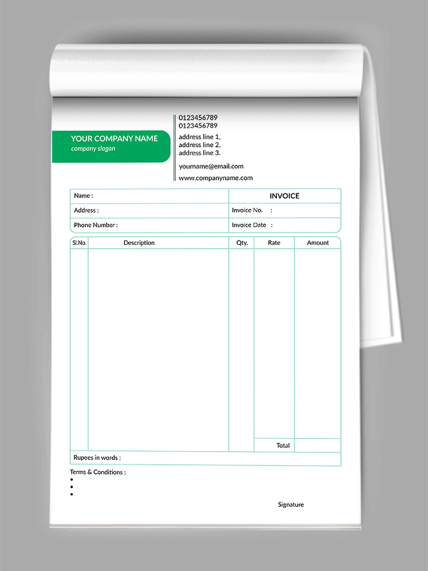 Management Bill Book Design