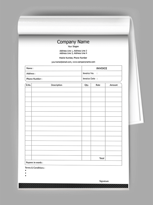 Premium Bill Book Design
