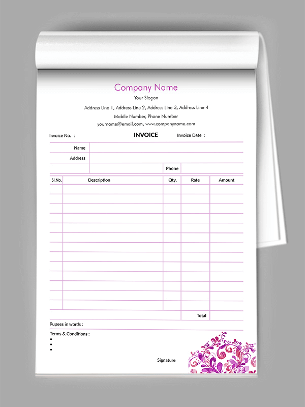 Designer Bill Book Design