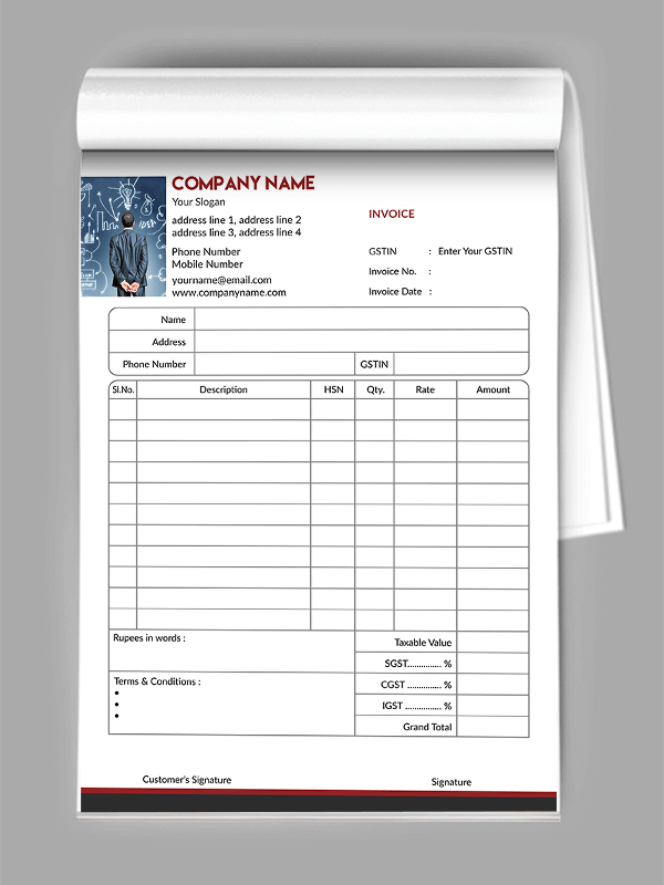 Red And Grey Bill Book