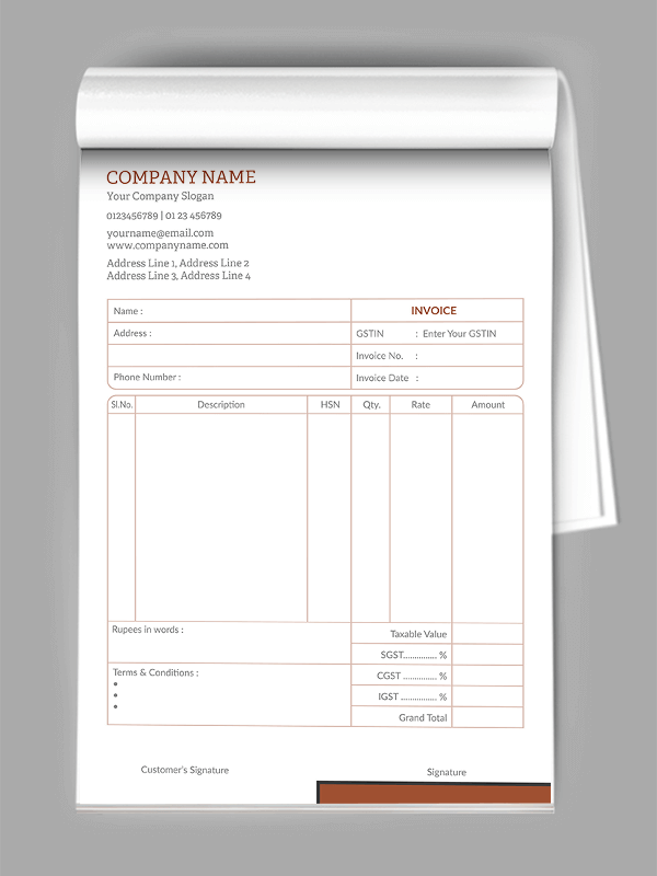 personalized Bill Book