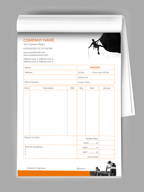 Bicycle Shop Bill Book