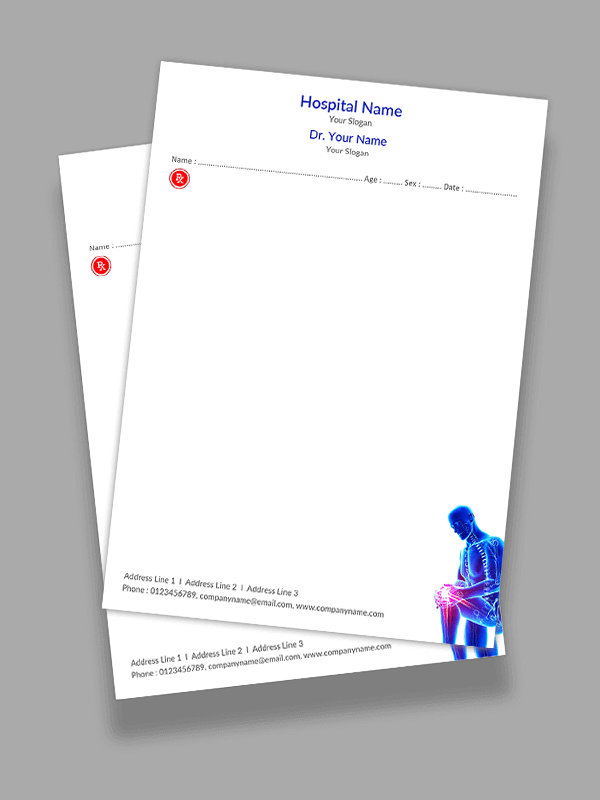 Orthopedic Hospital Prescription Pad Design