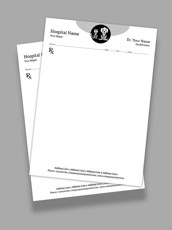 Veternary Doctor Prescription Pad Design