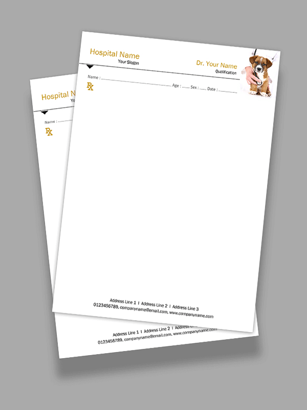 Pet care Prescription Pad Design