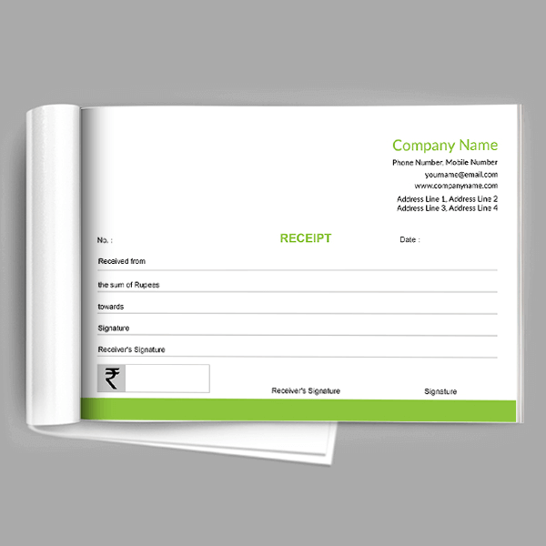 Parrot Green Receipt Book