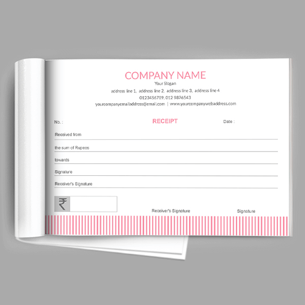 Pink Stripes Receipt Book