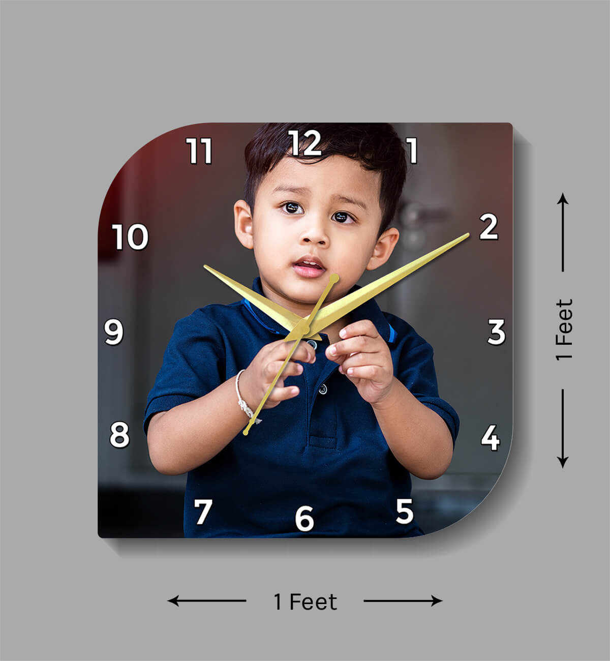 Buy Full pic two side curved edge shape design - Printshoppy Wall Clocks