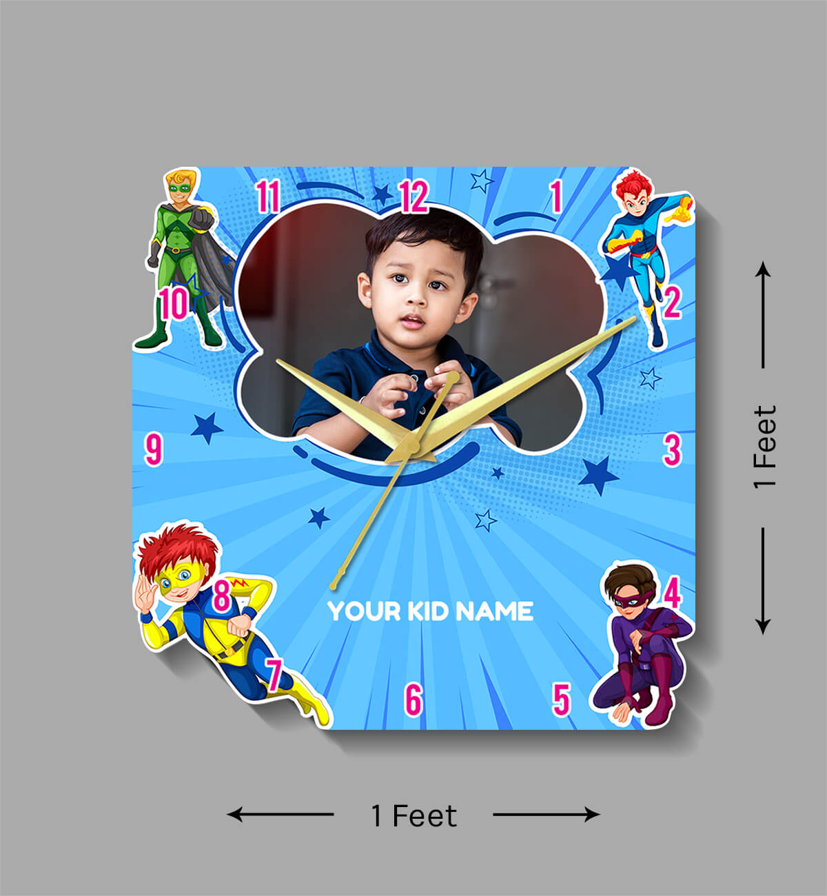 Buy Super Fan Boy Super Custom Kids Photo Wall Clock