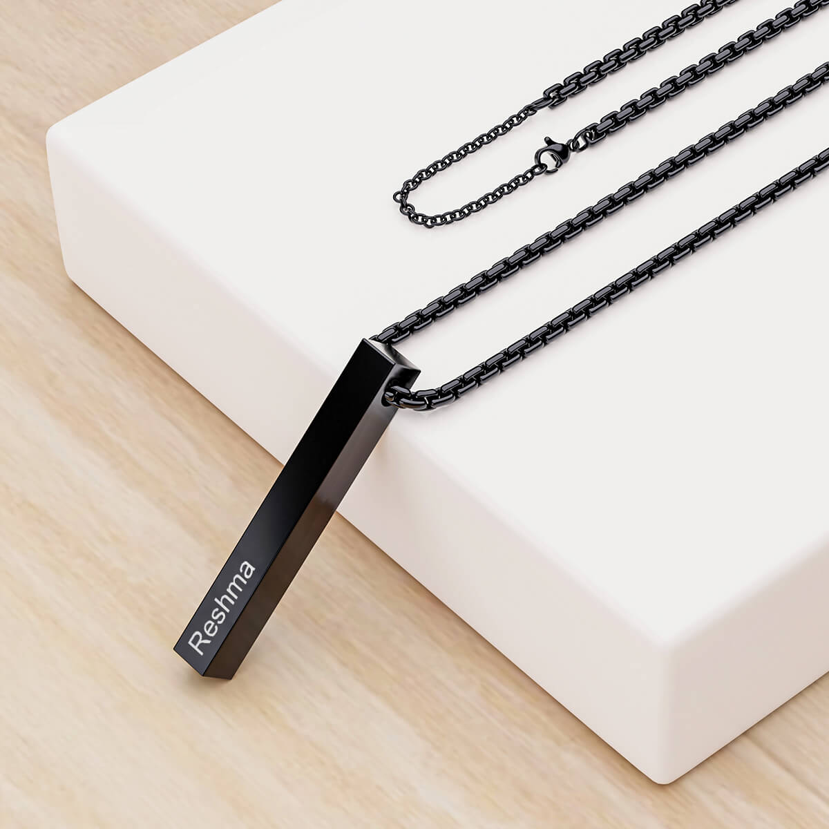 Buy Printshoppy Custom Text Black Cuboid Chains