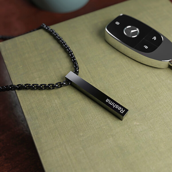 Buy Printshoppy Custom Text Black Cuboid Chains