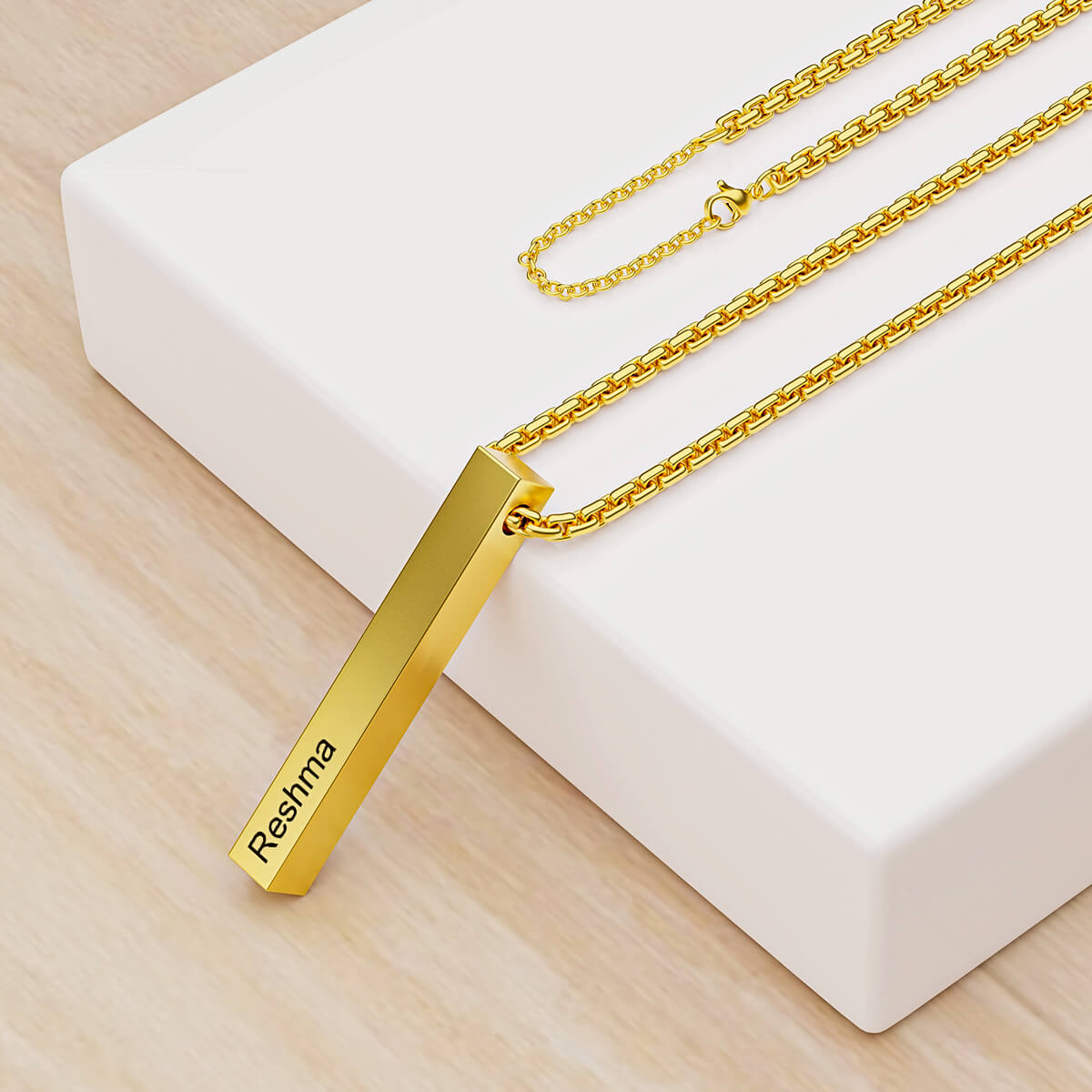 Buy Printshoppy Custom Text Gold Cuboid Chains