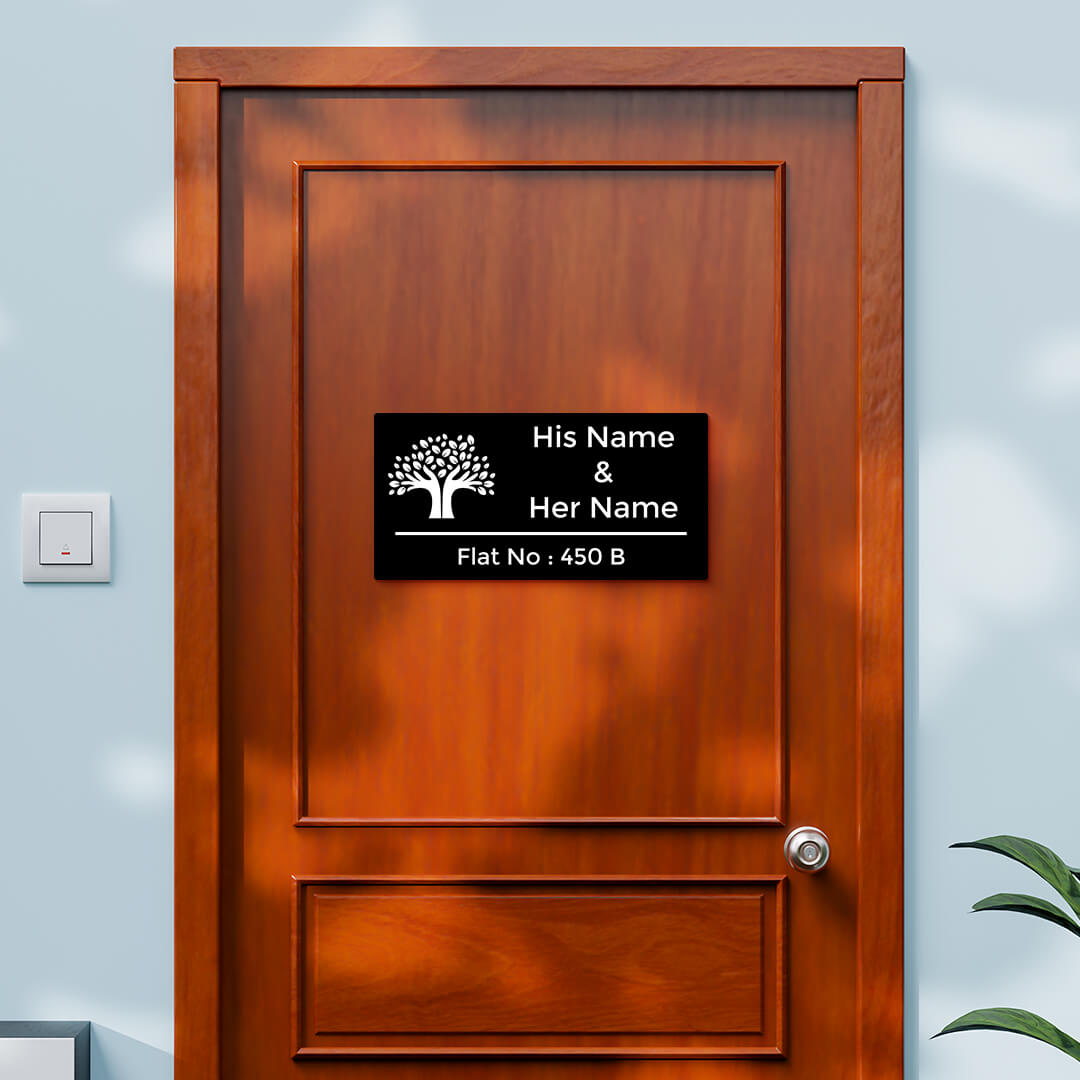 Buy Artistic Hand & Tree Design Black Color Nameplate at our online ...