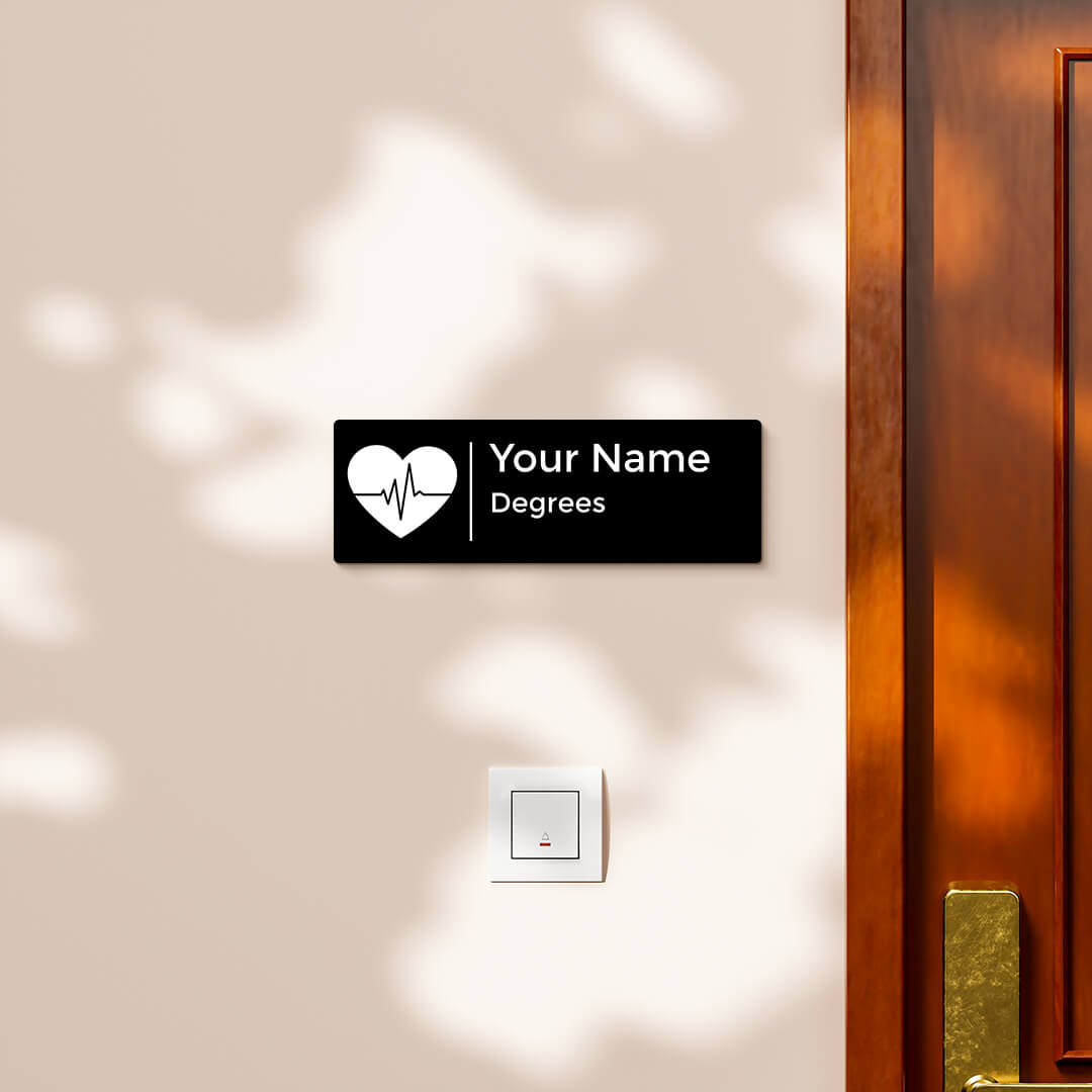 Buy Beating Heart Design Black Color Nameplate