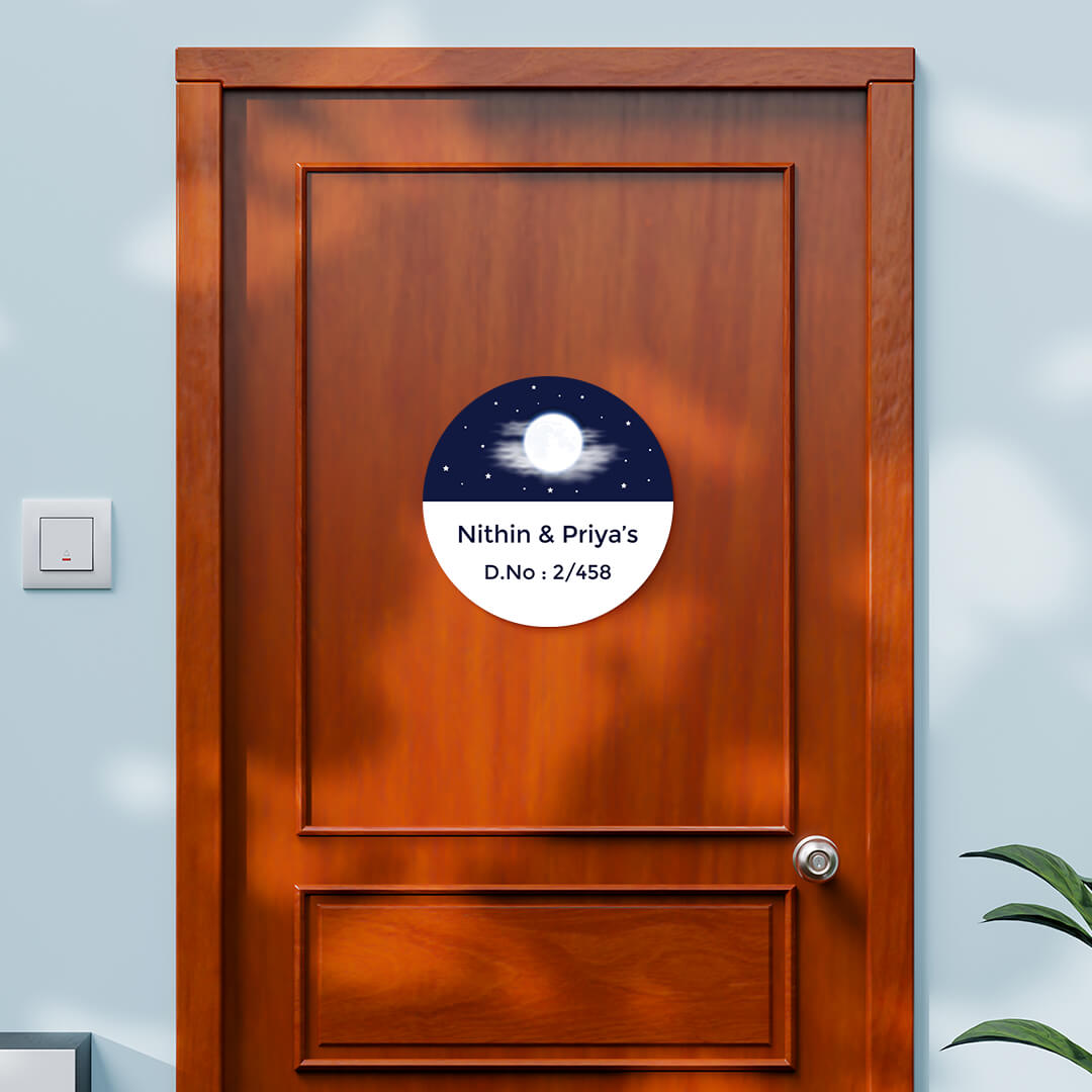 Buy Full Moon Circular Design Glossy Nameplate at our online store ...