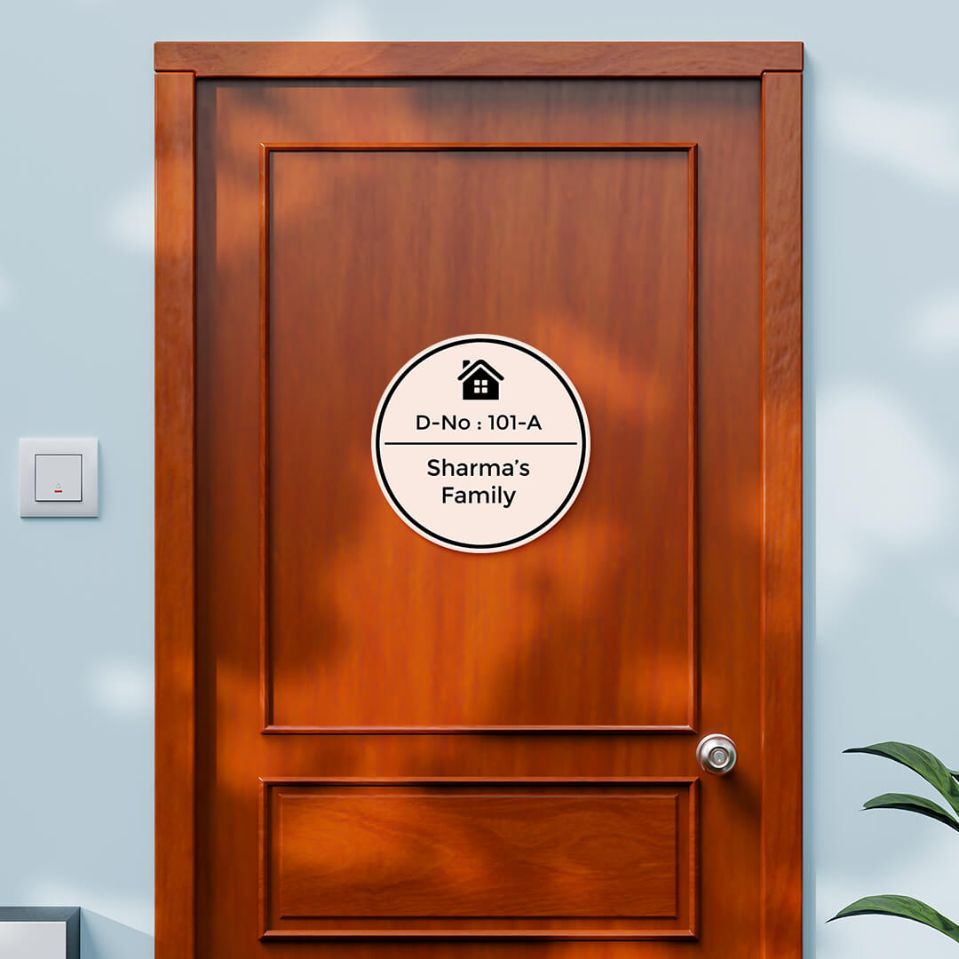 Buy Bold Bordered Circular Design Glossy Nameplate at our online store ...