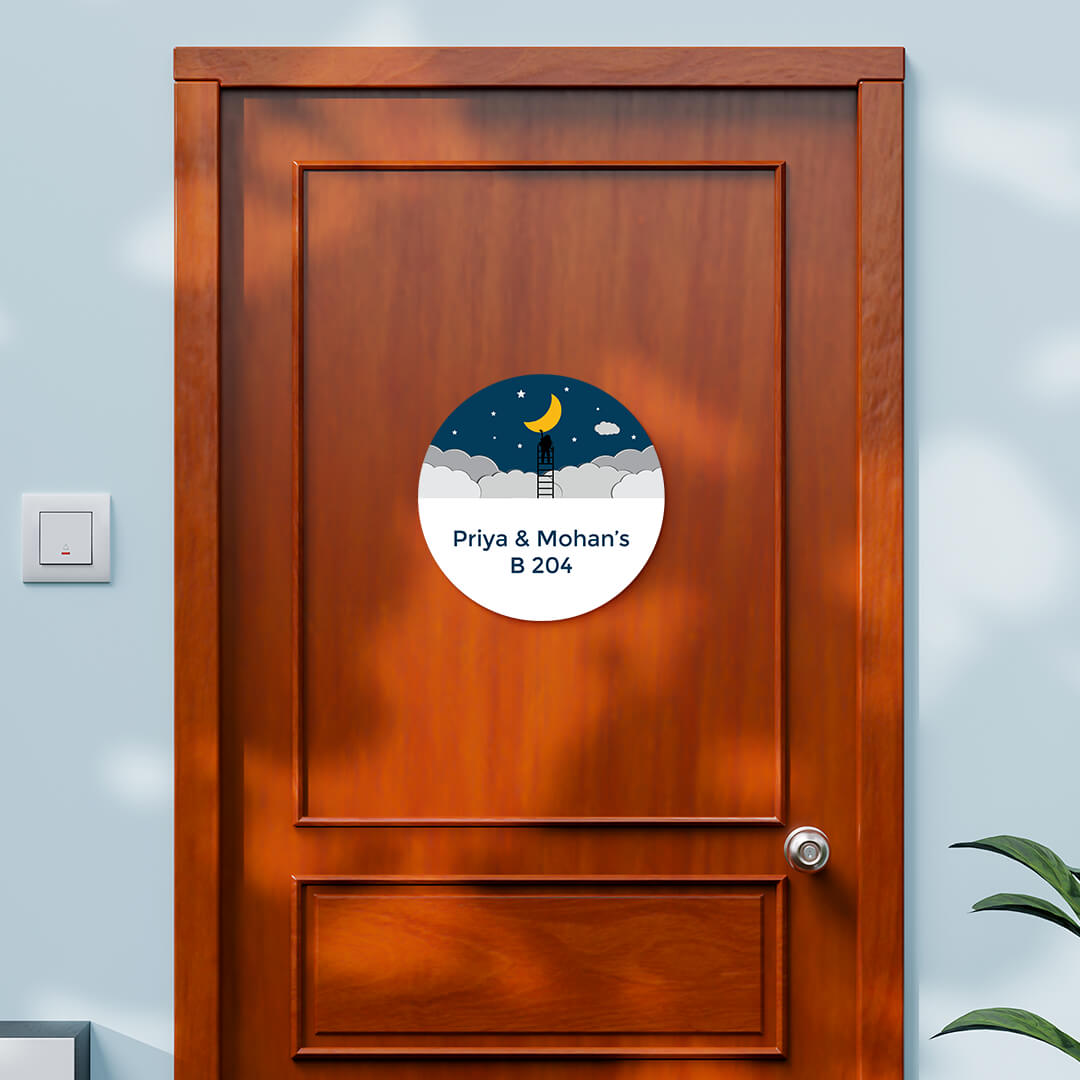 Buy Starry Night Circular Design Glossy Nameplate at our online store ...