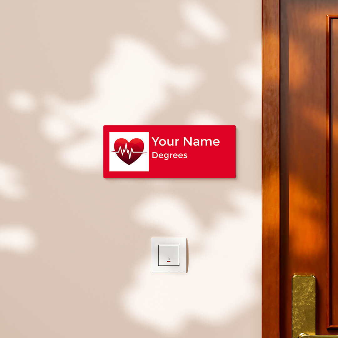 Buy Beating Heart Design Glossy Nameplate